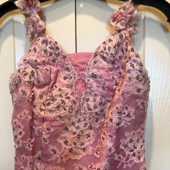 Baracci | Dresses | Baracci Silk Solstiss Lace Swarovski Crystal Dress ...